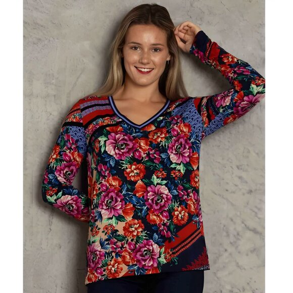Johnny Was | Tops | Johnny Was Janie Favorite Long Sleeve V Neck Swing ...